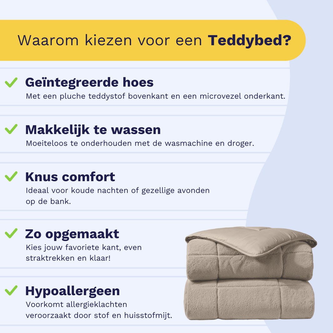 Teddybed | Teddy dekbed zonder overtrek - Zelesta.nl